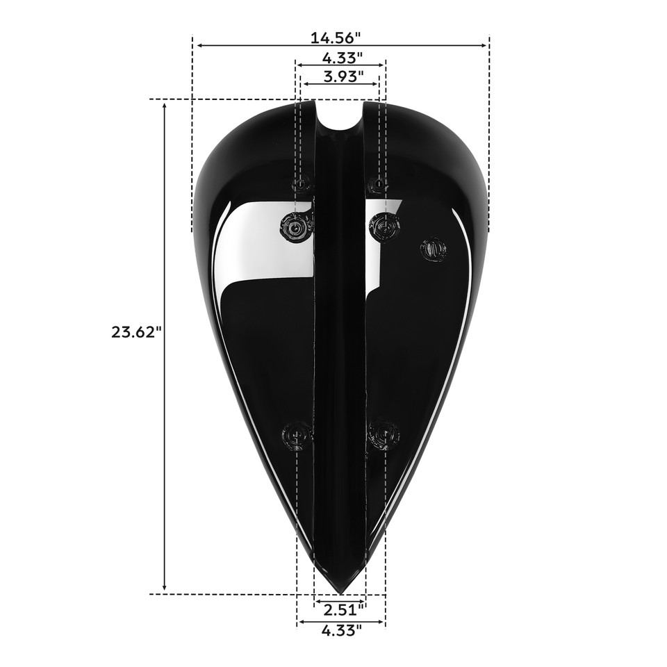 Custom 5"Stretched 4.5 Gallons Fuel Gas Tank Cap For Harley Street ...