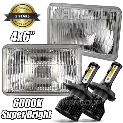 Pair 4x6" LED Headlights Hi/Lo Beam For Pontiac Firebird 1991-1997 ...