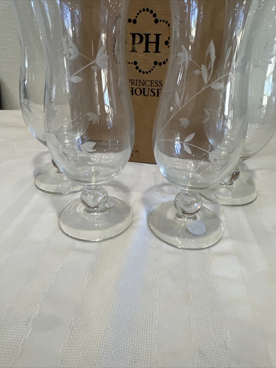 Princess House Hurricane Vintage Pair Of Princess House Swirl Large