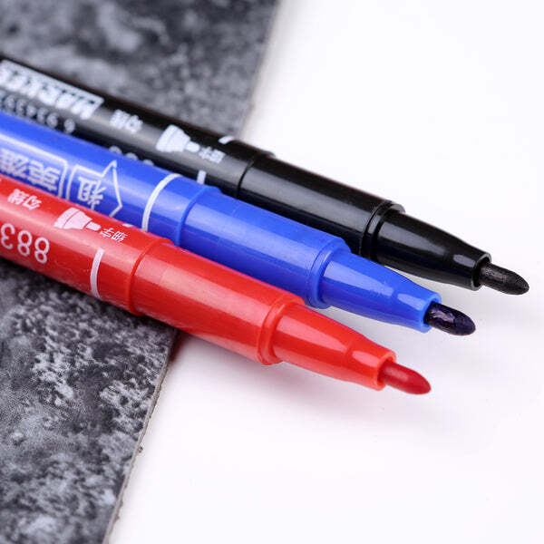 10x Fineliners Felt Tip Pens Dual Nibs Permanent Marker Pens Black Blue ...