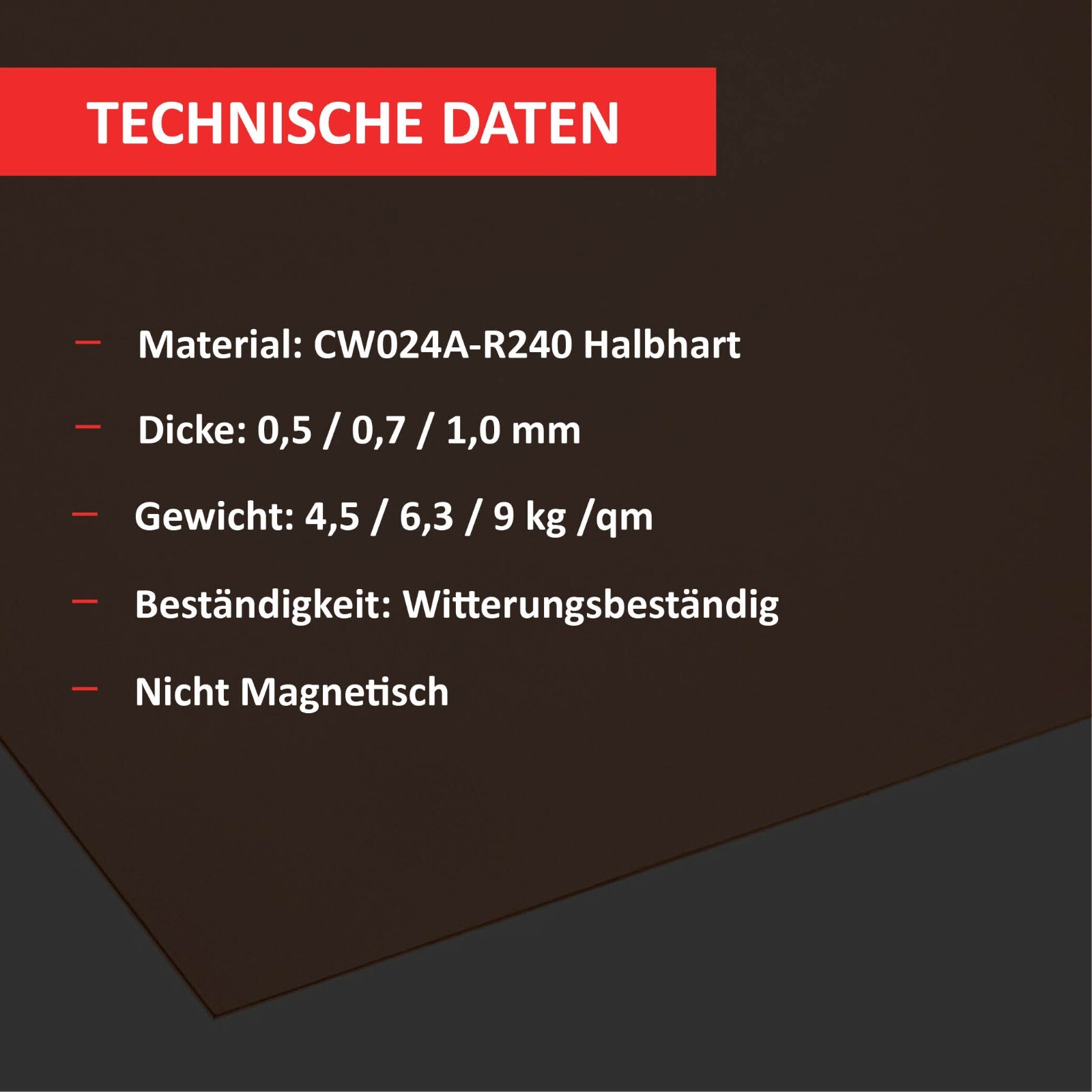 Bleche aus Kupfer CU-DHP-R240 halbhart Kupfer 0,5mm 0,7mm 1,0mm ...