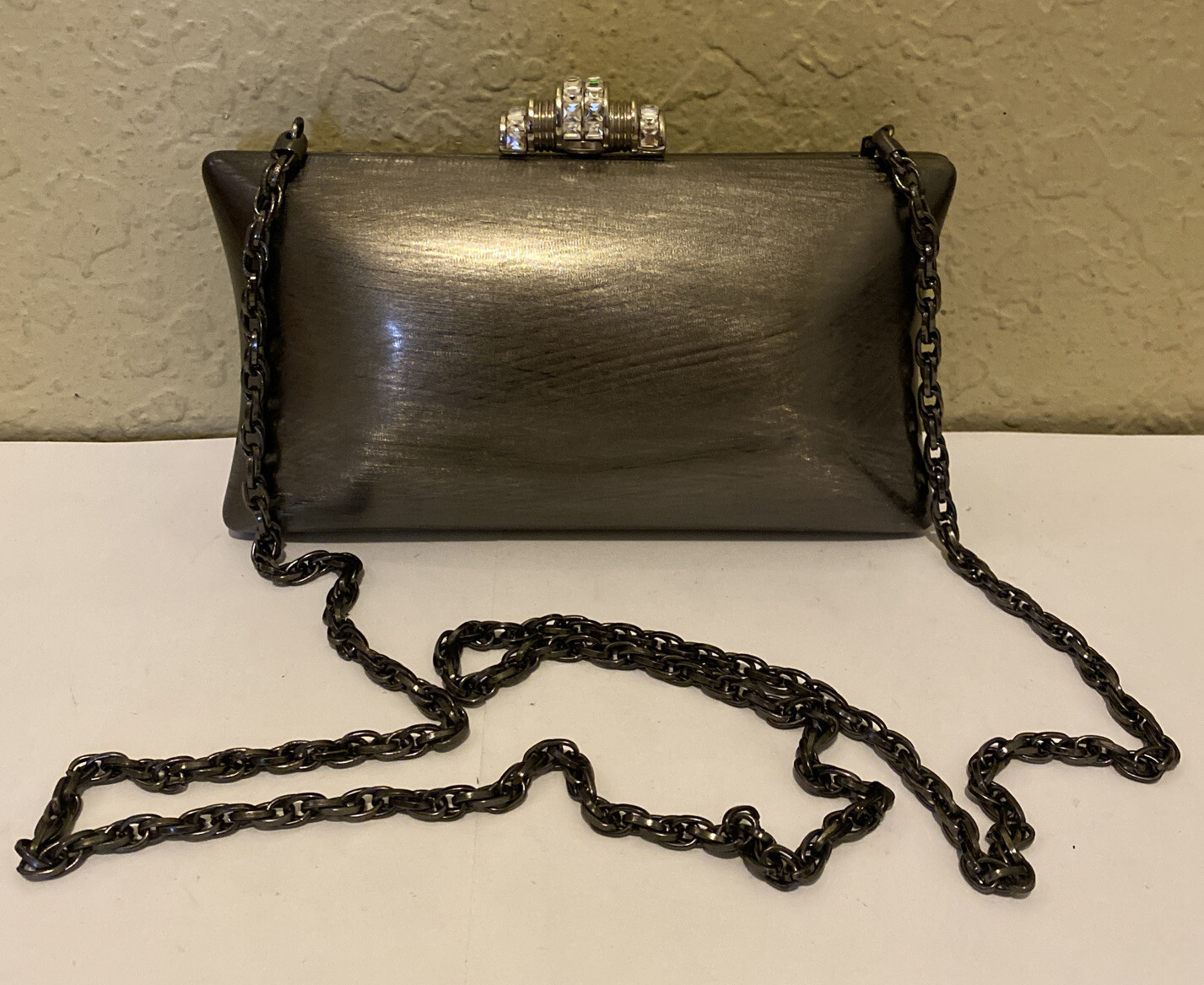 Vintage RODO Silver Metal Clutch Crossbody Purse Bag … - Gem