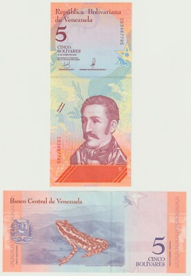 VENEZUELA 5 Bolivares UNC Banknote World Paper Money Currency Bill Note ...