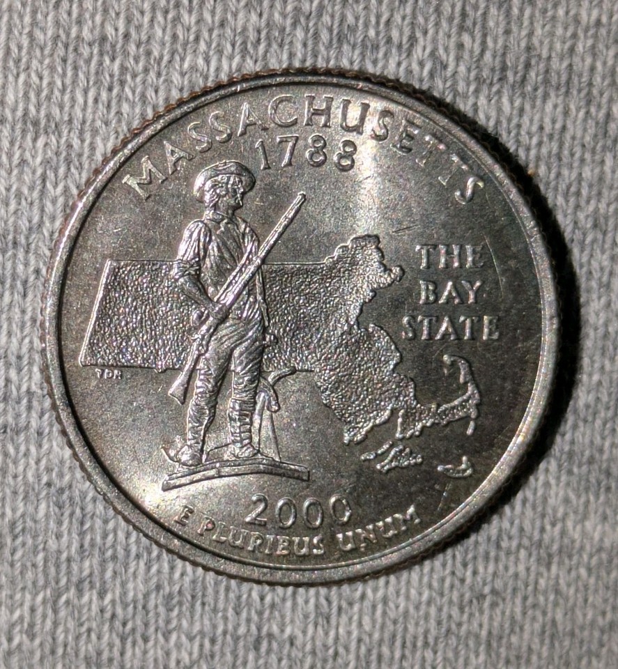 2000-P 25c Massachusetts State Quarter Extra Shiny Excellent Condition ...