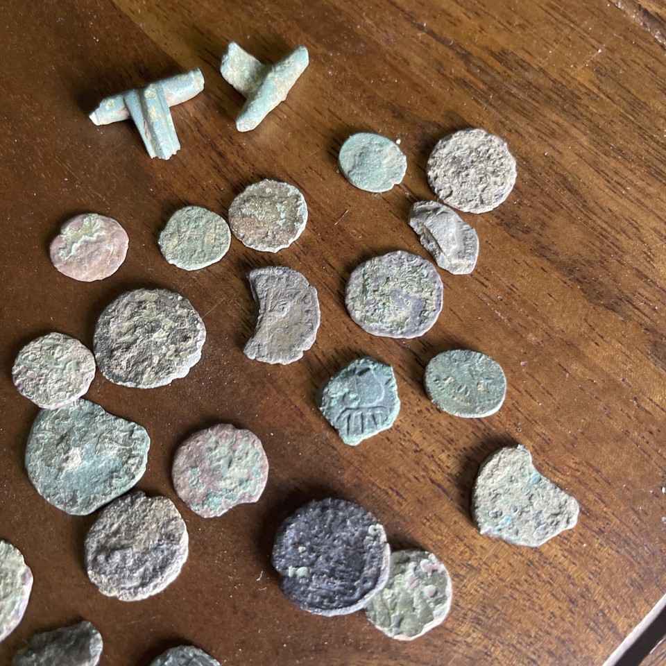 Roman Silver Denarius, Bronze Coins And Roman Brooch Job Lot Bundle ...
