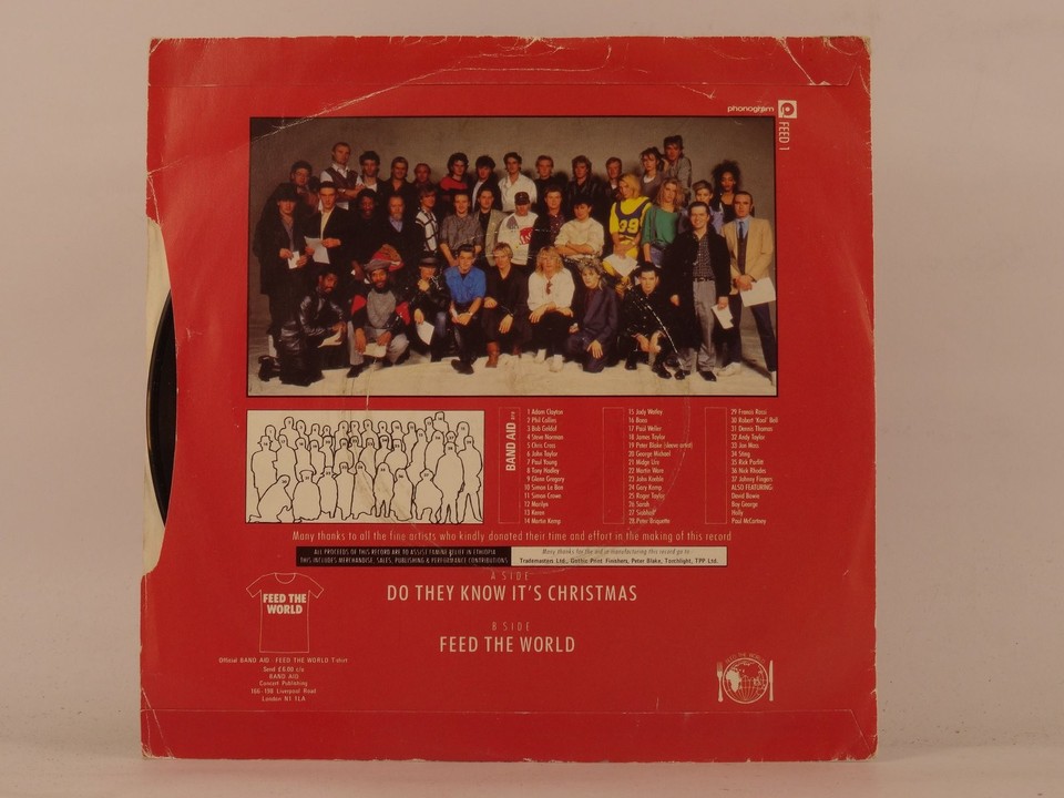 BAND AID DO THEY KNOW IT'S CHRISTMAS (1) (100) 2 Track 7" Single ...