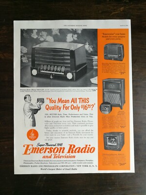 Vintage 1948 Emerson Radio and Television Full Page Ad | eBay