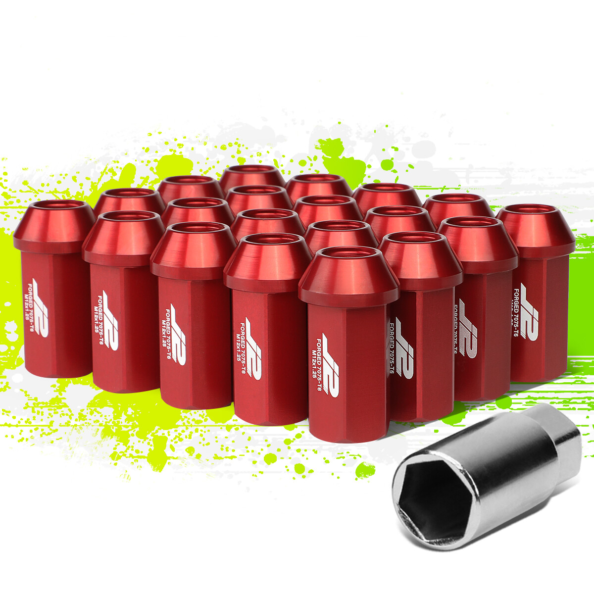 J2 ENGINEERING 7075 FORGED ALUMINUM 20X LUG NUT SET W/TUNER M12X1.25 ...