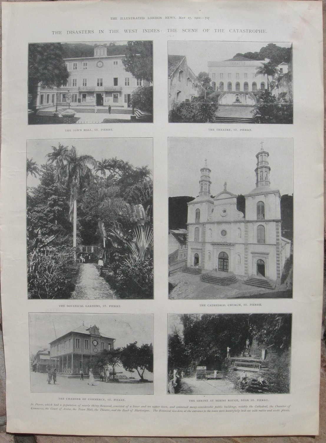 1902 Antique Prints - MARTINIQUE VOLCANIC DISASTER - St. Pierre Before ...