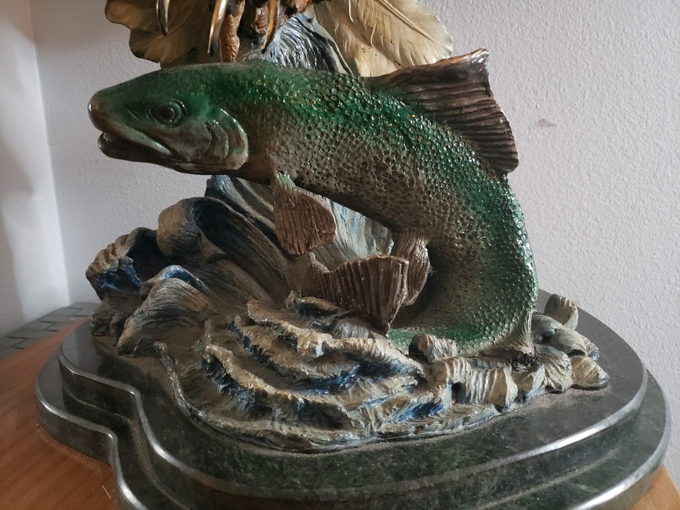 ED CHOPE The Fisherman ll Eagle Polychrome Edition Original Bronze ...