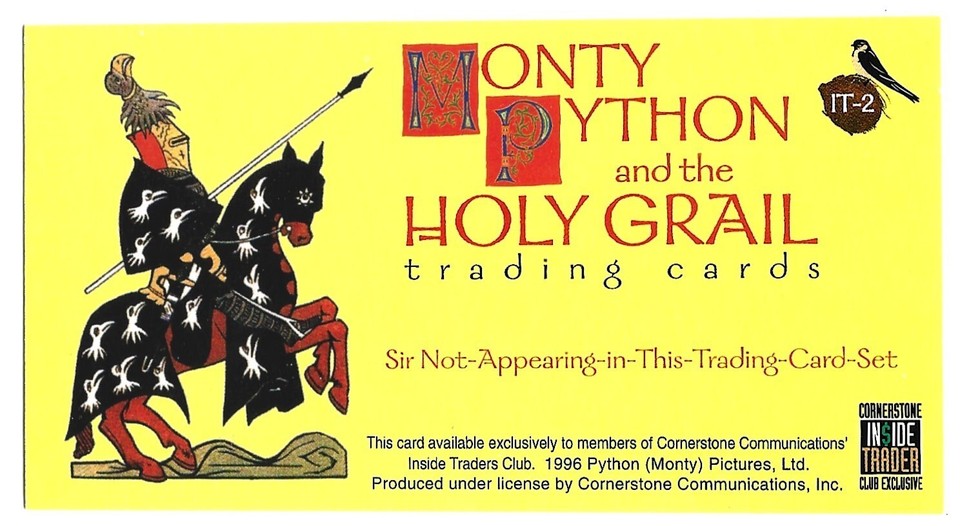 MONTY PYTHON THE HOLY GRAIL CARD IT-2 INSIDE TRADER CORNERSTONE 1996 ...