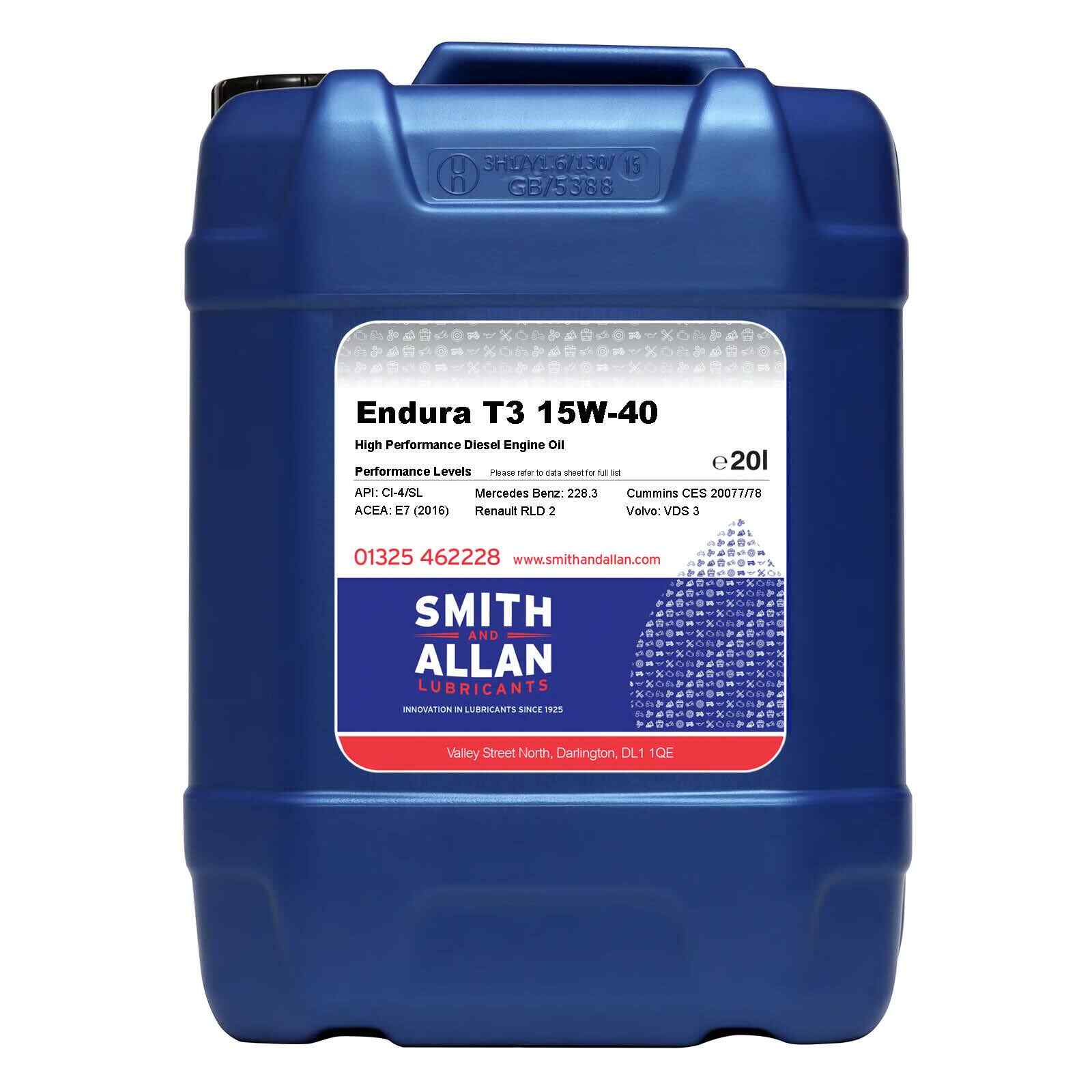Heavy Duty 15W-40 Diesel Engine Oil ACEA E7 Volvo VDS 3 Penta 20 Litre ...