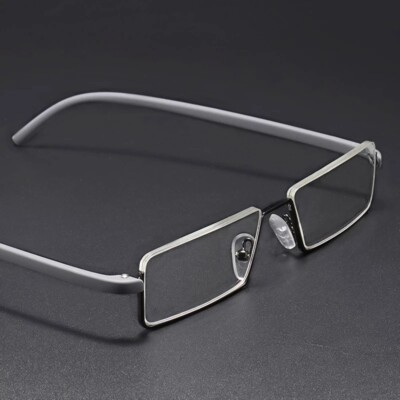 Men Square Reading Glasses Half Frame Readers Eyeglasses with Case +1.0 ...