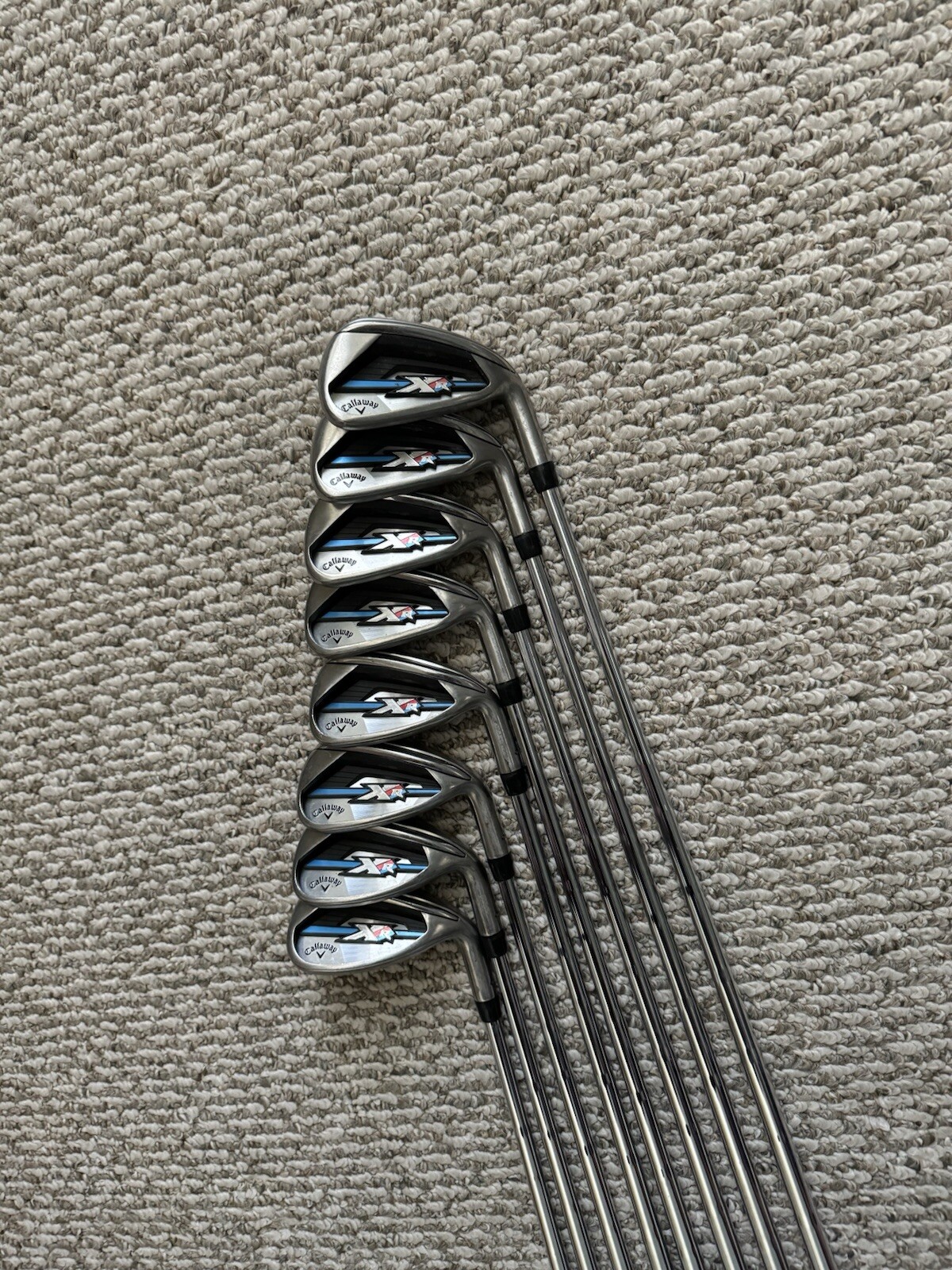 CALLAWAY XR IRON SET 4-9 & PW, AW STEEL SHAFT S-FLEX RH GOOD CONDITION ...