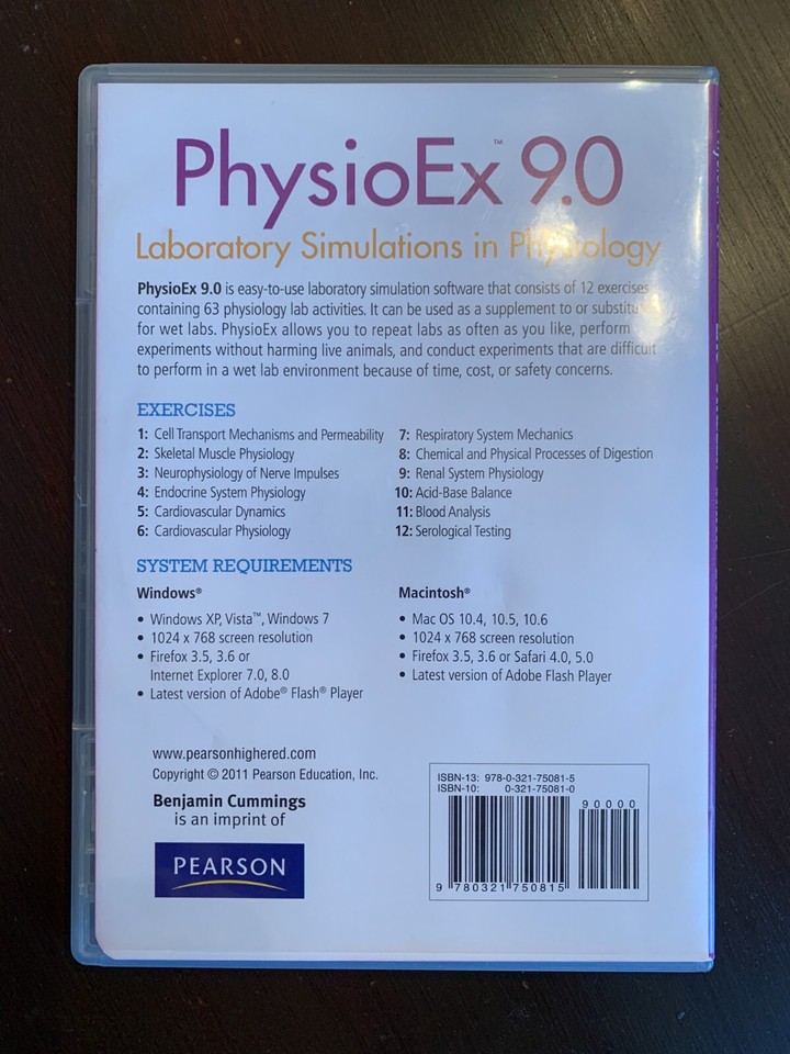 PhysioEx 9.0: Laboratory Simulations in Physiology CD-ROM | eBay
