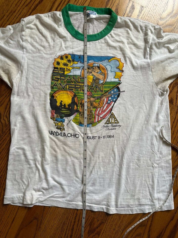 Vintage 80s Ringer Tee Grand American Ringer T Shirt Large | eBay