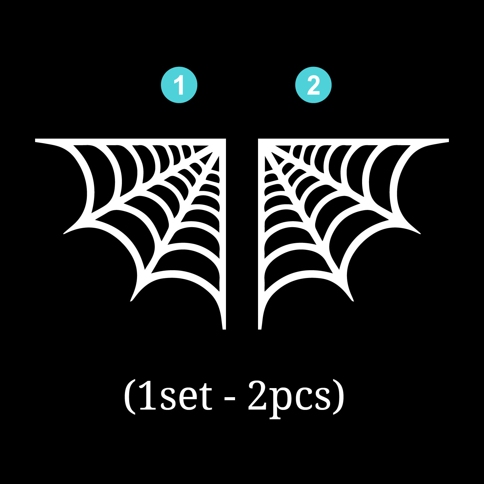 (1set-2pcs) SPIDER WEB CORNER Vinyl Decal Sticker Cobweb Car Window ...