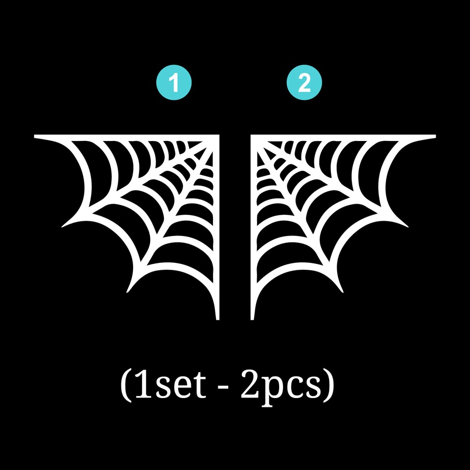 (1set-2pcs) SPIDER WEB CORNER Vinyl Decal Sticker Cobweb Car Window ...