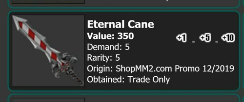 *CHEAP* Roblox Mm2 Eternal cane + Luger cane Godly knife *FAST DELIVERY ...
