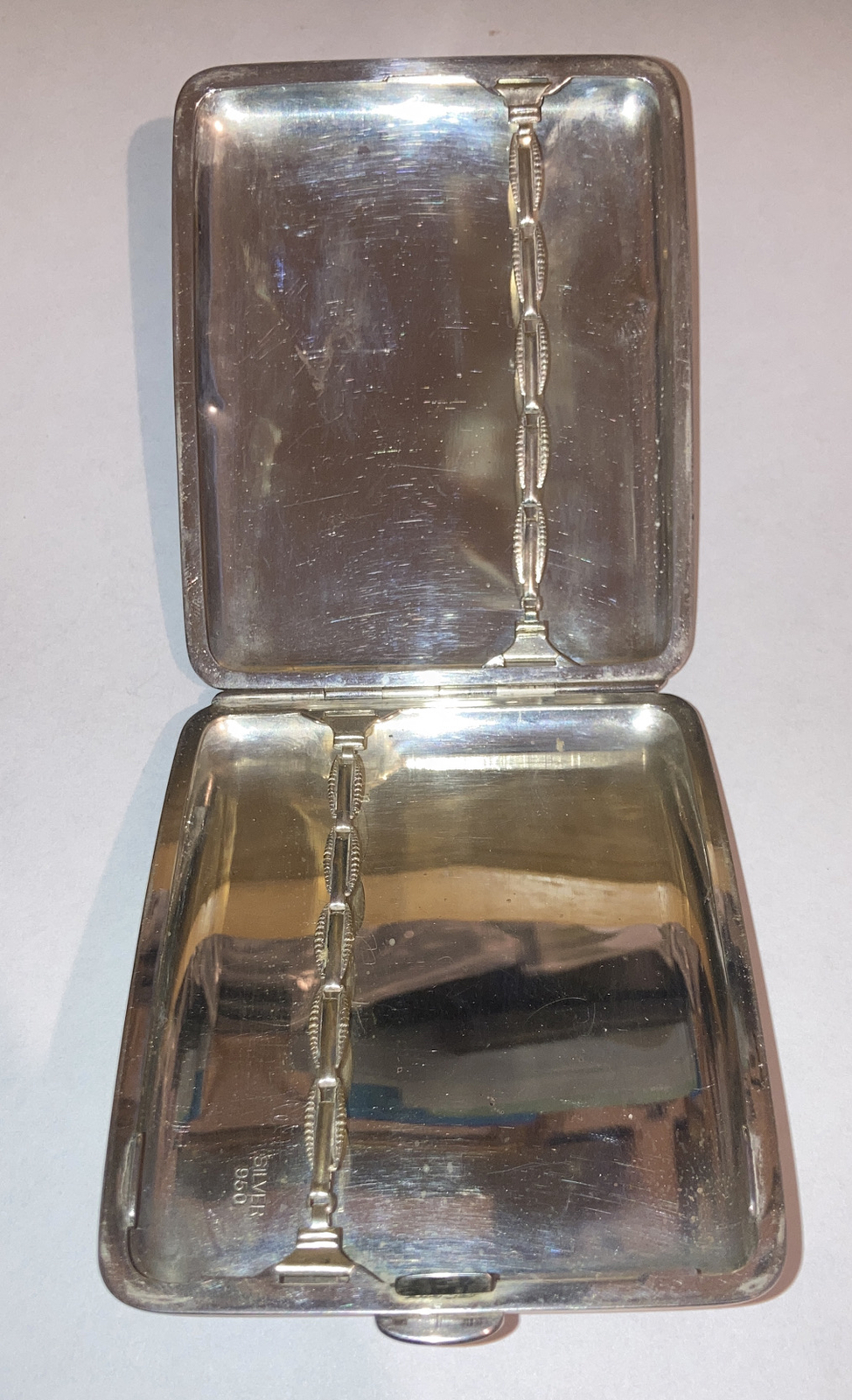 Antique Japanese 950 Silver Cigarette Case etched cherry blossom house ...