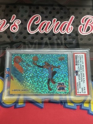 LeBron James Cartoon Space Jame Upper Deck SSP 438/599 Mega Green PSA 9 ...
