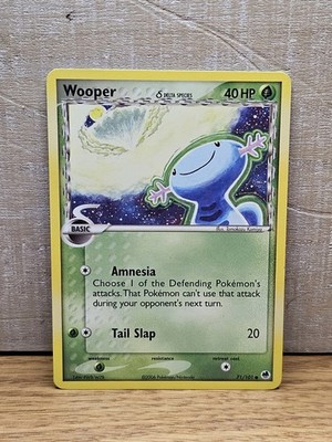 Wooper 71/101 EX Delta Species Dragon Frontiers Non-Holo Pokémon Card ...