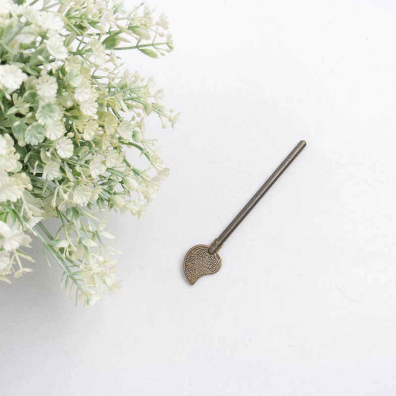 140mm Household Chinese Leaf Style Cabinet Key Latch Locking Pin Bronze ...
