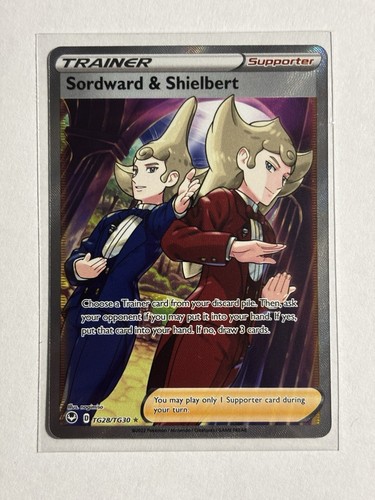 Holo Sordward & Shielbert TG28/TG30 Ultra Rare Silver Tempest Pokemon ...