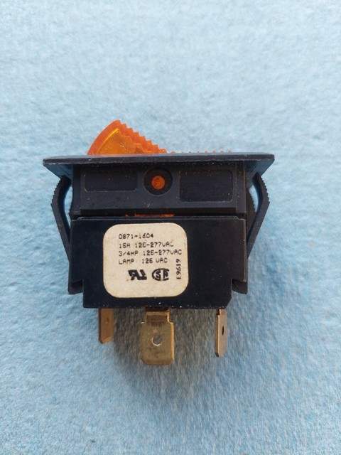 McGill 0871-1604 Snap-Cap Style Rocker Switch Black Bezel SPST Lighted ...