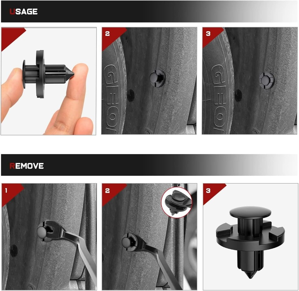 Bumper Splash Shield Hood Engine Push Clip Screw Rivet Body Bolts for ...