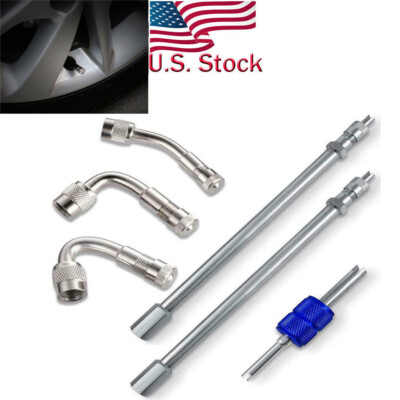 Universal For Cars Trucks Motors SUV Bike Tire Valve Cap Stem Extension ...