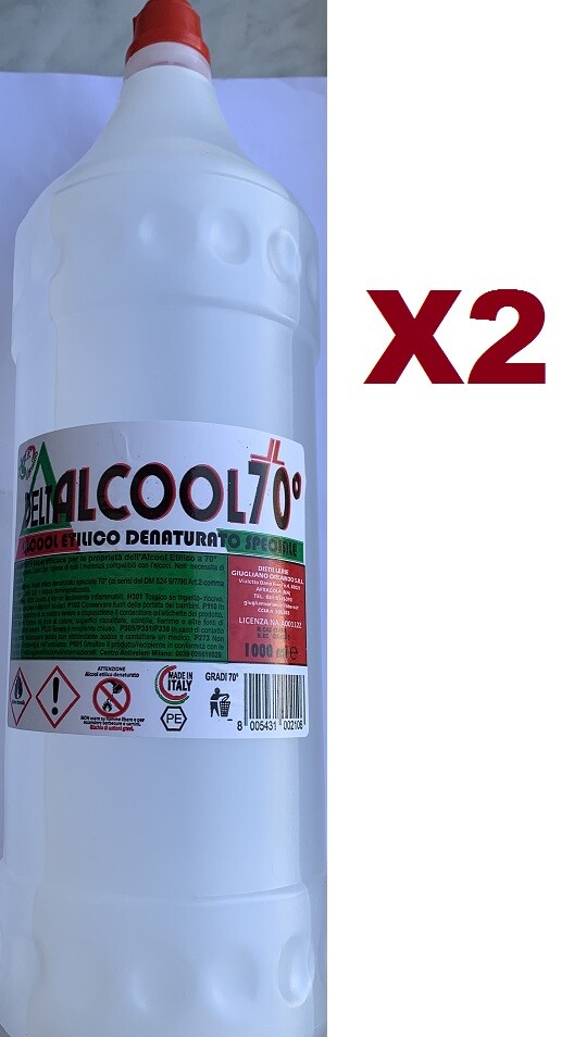 2 ALCOOL ETILICO DENATURATO SPECIALE 70° TRASPARENTE DELTA ALCOL 1 ...