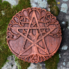 Tree Pentacle Plaque - Wood Finish - Dryad Design - Pagan Wiccan Wicca ...
