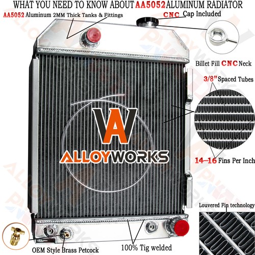 4 Row Aluminum Radiator For Ford New Holland 5110 6410 6610 6810 7810 ...