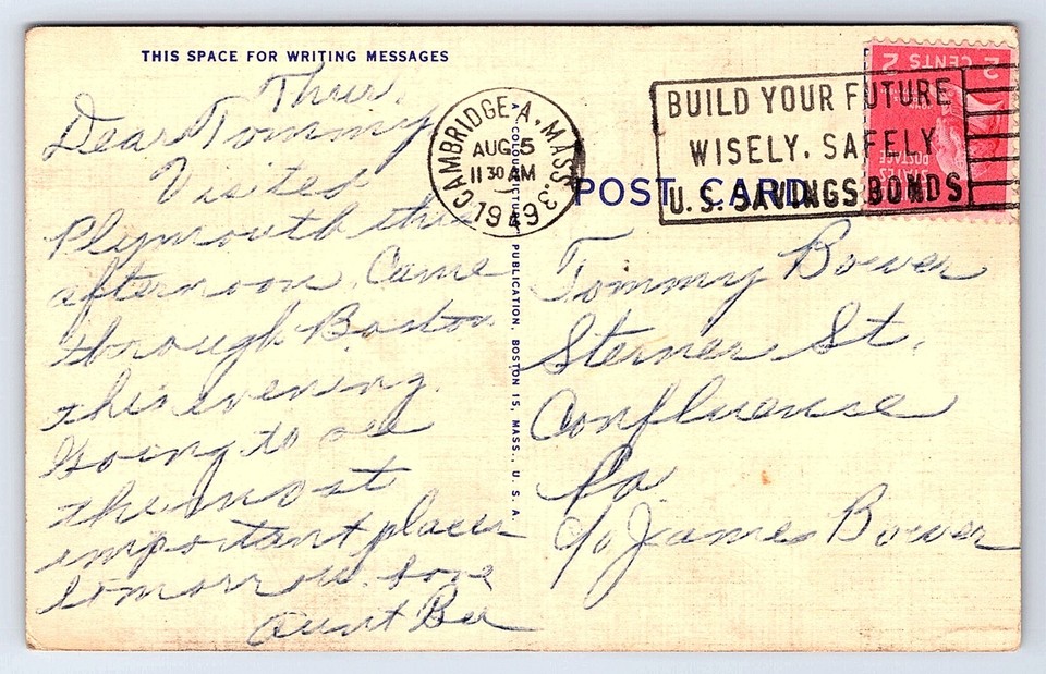 Pilgrams Priscilla & John Alden Postcard c1949 | eBay