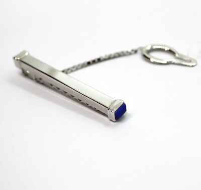 Fermacravatta in Oro Bianco 18k a Forcina con Catena e Lapis ...