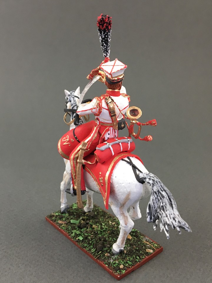 Painted Napoleonic metal soldier 1/30, French Red Lancers figure VID ...