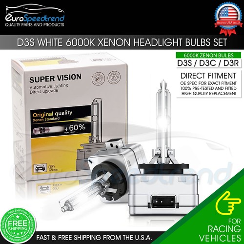 2x OEM D3S 6000K White HID Xenon Headlight Bulbs Set 42403 42302 66340 ...