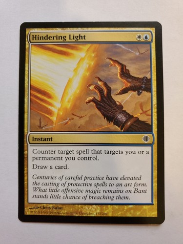 MTG Magic The Gathering Card Hindering Light Instant White Blue Shards ...