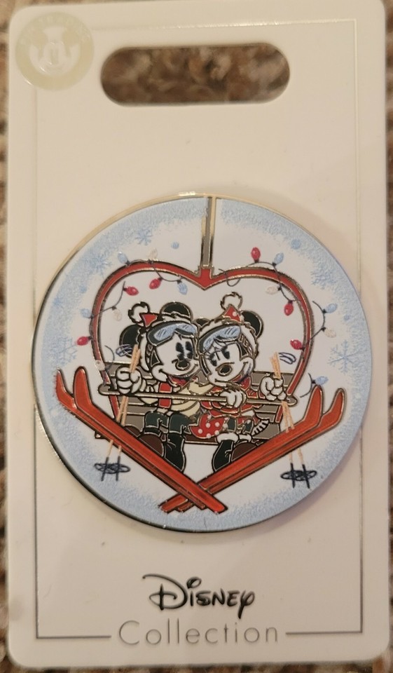 Disney Holiday Christmas 2021 Mickey And Minnie Mouse Ski Pin OE New In ...