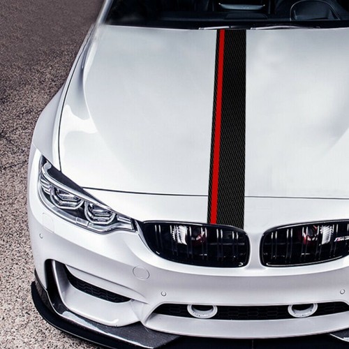 5D Carbon Fiber With Red Rally Racing Stripe Front Hood Decal Vinyl ...