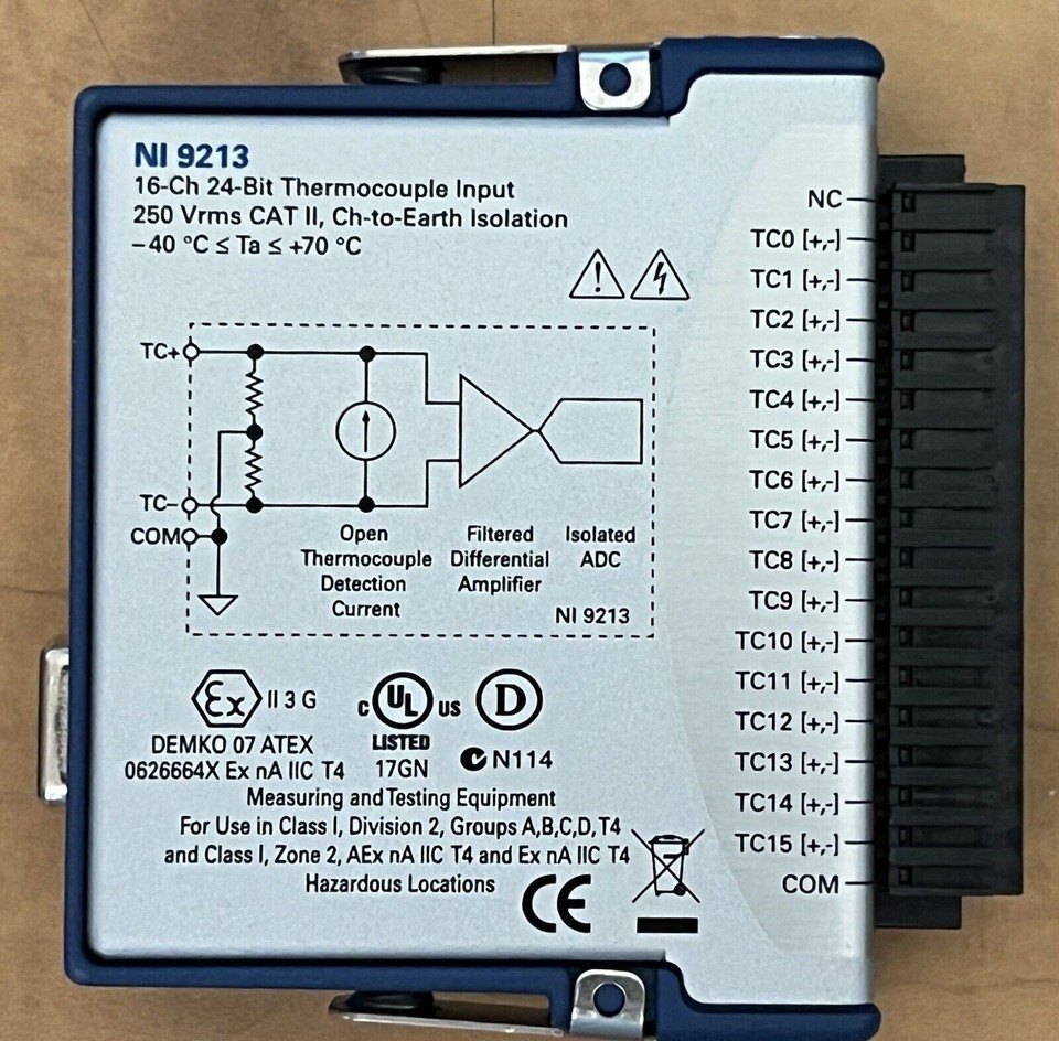 Used National Instruments NI-9213 16-ch 24-Bit Thermocouple Input ...