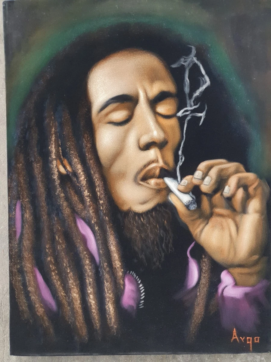 Bob Marley Smoking Painting