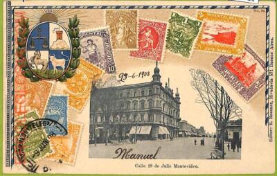 af2821 - URUGUAY - VINTAGE POSTCARD - STAMPS ON POSTCARD -ZIEHER ...