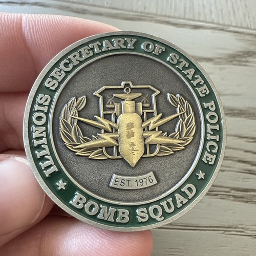 Ultra RARE Illinois Secretary Of State Police Bomb Squad Challenge Coin ...
