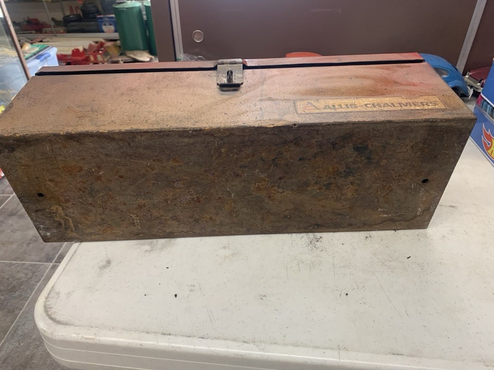 Allis Chalmers Vintage Old Metal Tool Box From Shop Clean Out Relist No ...