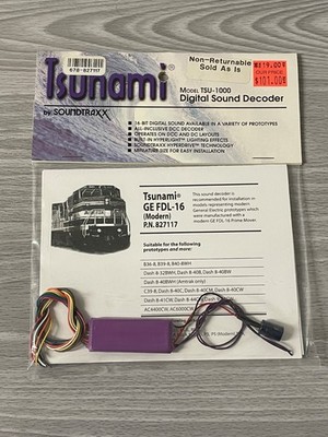 Soundtraxx Tsunami TSU-1000 Digital Sound Decoder GE FDL-16 P/N 827117 ...