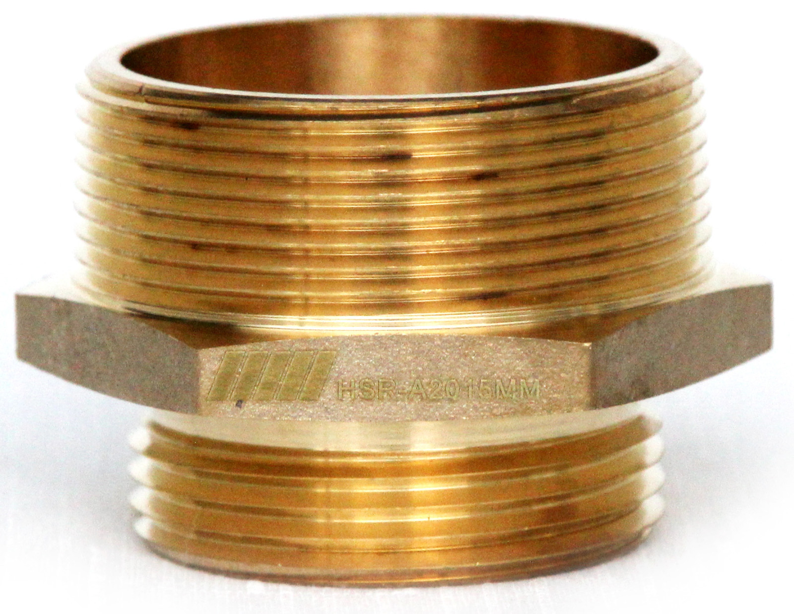 NNI Fire Hydrant Hexagon Brass Adapter 2" Male NPT x 1-1/2" Male NST ...