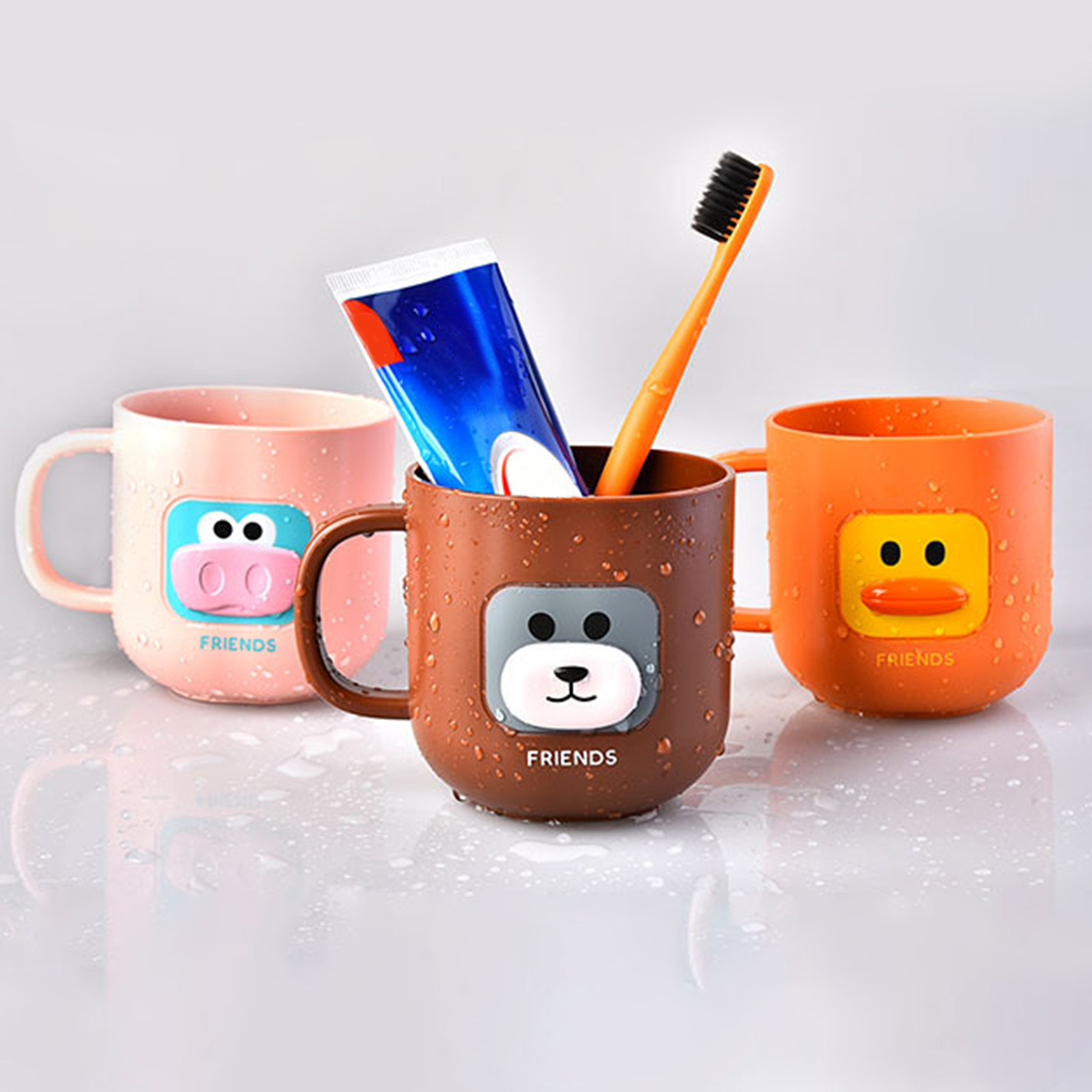 320ml Tooth Mug with Handle Multi-purpose Cartoon Baby Tooth Mug Sturdy ...