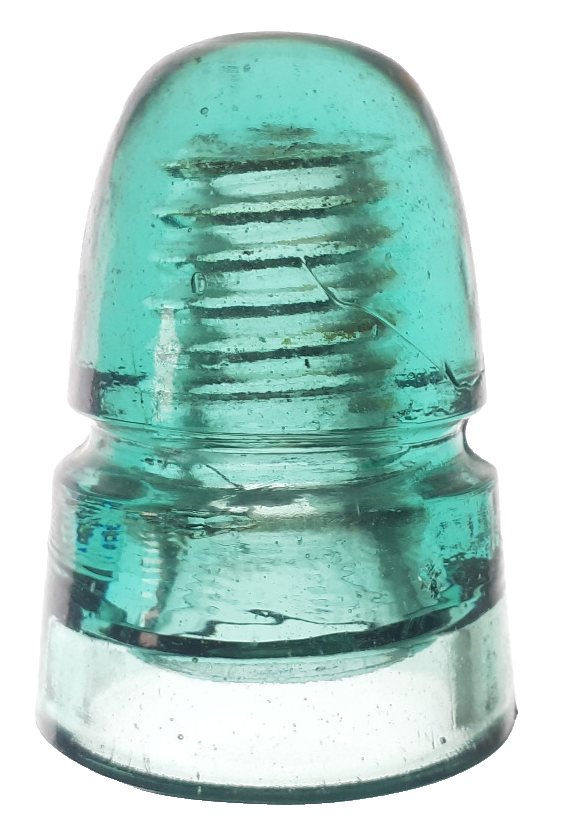 CD 145 Aqua N.E.G.M.CO. Antique Glass Telegraph Insulator BEEHIVE NICE ...